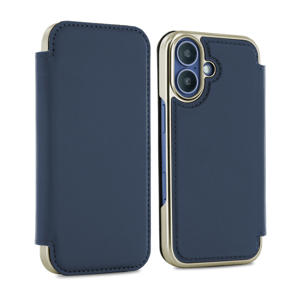 BLAKE Leather MagSafe Case for iPhone 17 - Portofino (Navy) / Gold ...